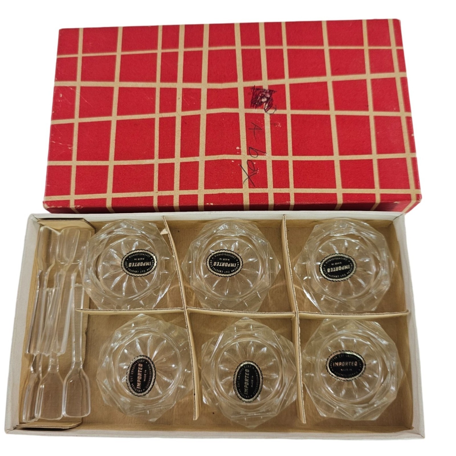 American Cut Crystal Corp Salt Cellars with Spoons Set of 6 | eBay