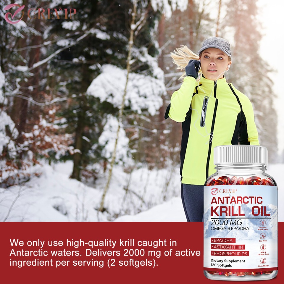Antarctic Krill Oil - Brain, Skin, Eyes, Joints & Heart Health, Immune ...