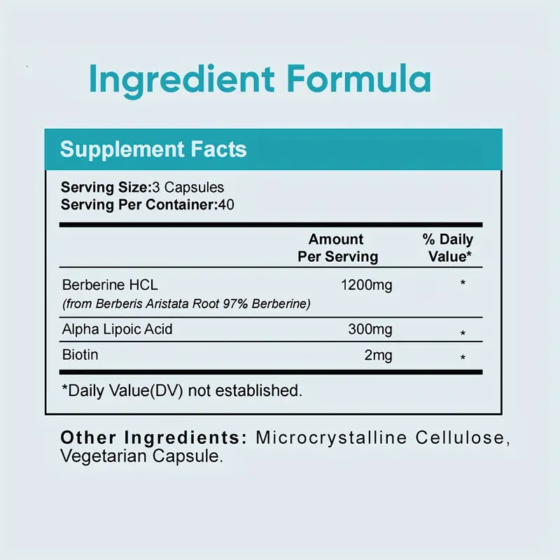 Premium Berberine 1200mg 120 Caps Alpha Lipoic Acid 300mg Berberis ...