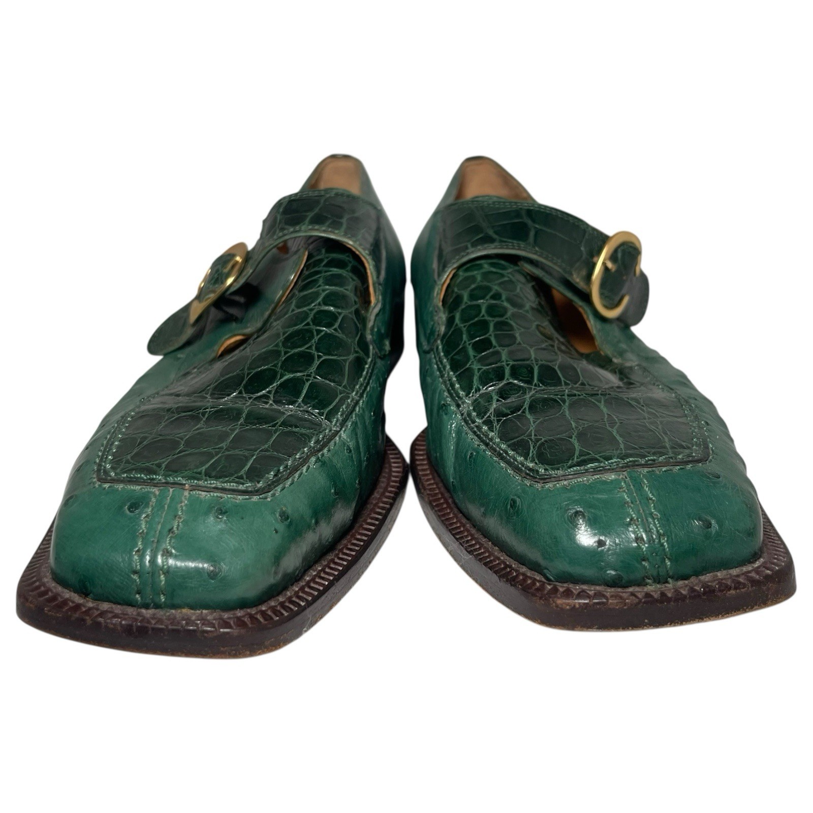 David Eden Oxford Men’s Green Size 11 Genuine Crocodile Lizard Square ...