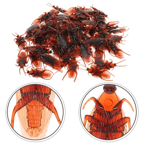 100 Pcs Cockroach Bugs Fake Roaches Prank Toys Look Real Halloween ...