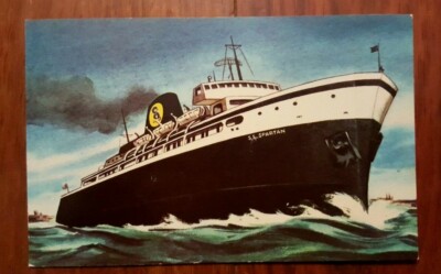 Vintage Postcard 1950s SS Spartan Steamer Ship Boat Queen Great Lakes ...