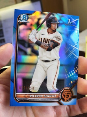 2022 Bowman Chrome 1st Ricardo Genoves Blue Refractor /150 Giants | eBay