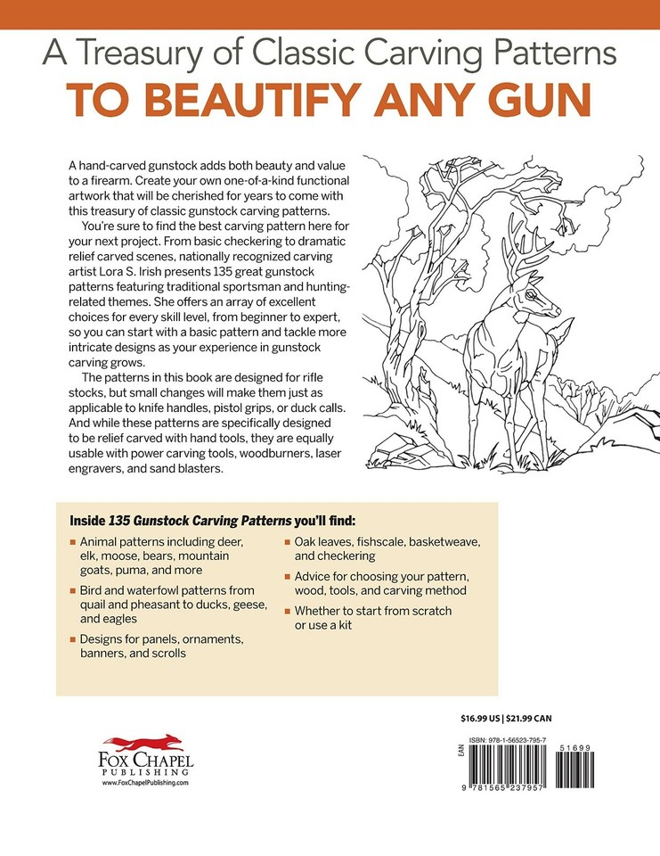 135 Gunstock Carving Patterns & Ramelson/Ullman 2 Line 18LPI Checkering ...