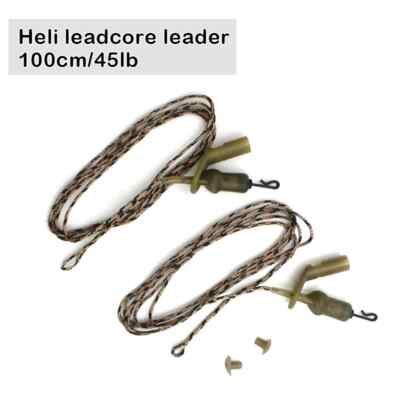 100cm/45lb 2x Carp Fishing Line Run Rig System+Loop Leadcore Leader ...