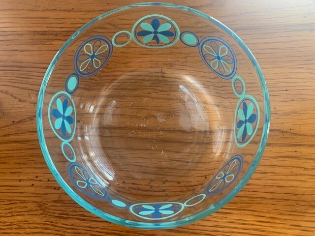 Pyrex Bowl Turquoise Blue Pinwheel Design 7201 Glass Bowl | eBay