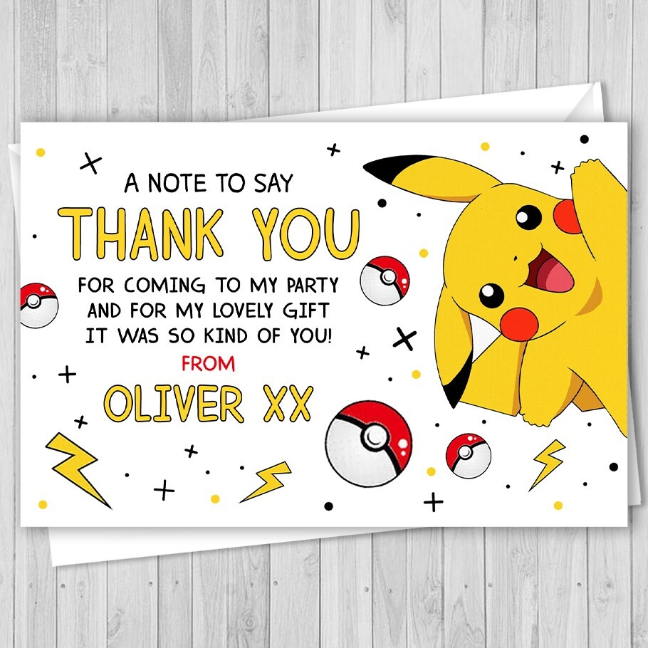 Pokemon Thank You Cards Pokemon Birthday Party Ideas | Photo 10 Of 22