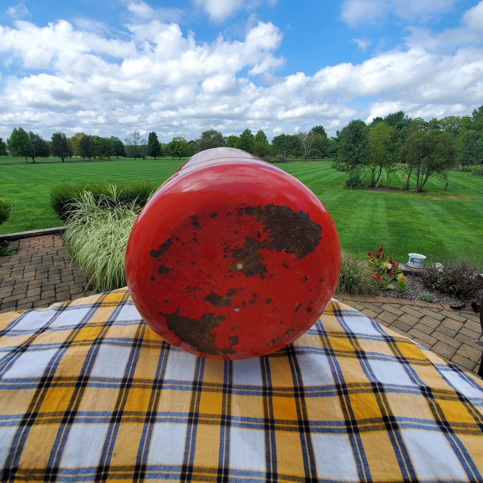Vintage Handi-Boy Red Cooler Wood Handle cool steel metal retro handy ...