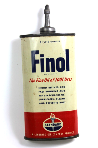 Vintage 30's Standard Oil Co. FINOL Lead Top 4 fl. oz. Oval Lubricant ...