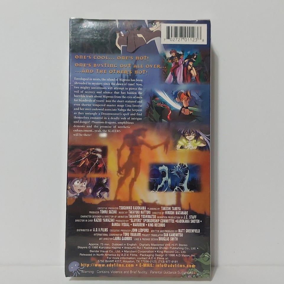 Slayers - The Motion Picture (VHS, 1998, Dubbed) Anime New Factory ...