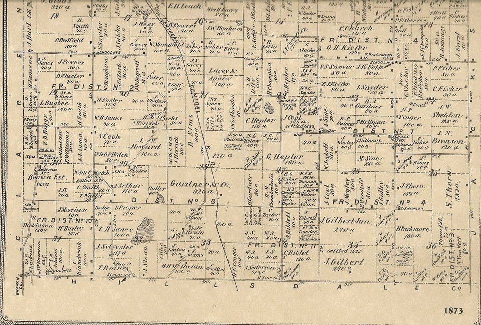 Homer MI 1873 Map with Homeowners Names Shown | eBay