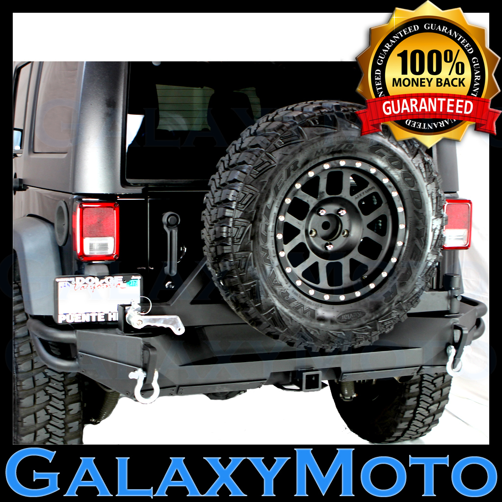 Rock Crawler Rear Bumper+Swing Tire Carrier Mount fit 07-17 Jeep ...