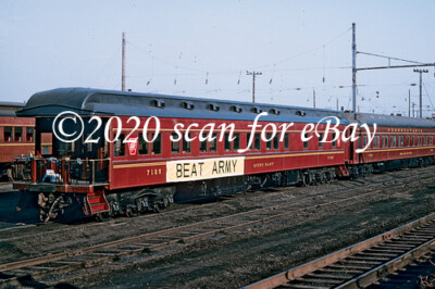 PRR "Queen Mary" Heavyweight Observation Car "Beat Army" LARGE Postcard ...