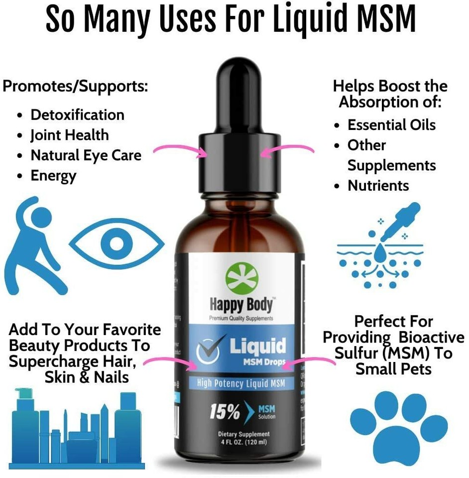 Liquid MSM Drops by Happy Body The Highest MSM Content in Liquid MSM ...