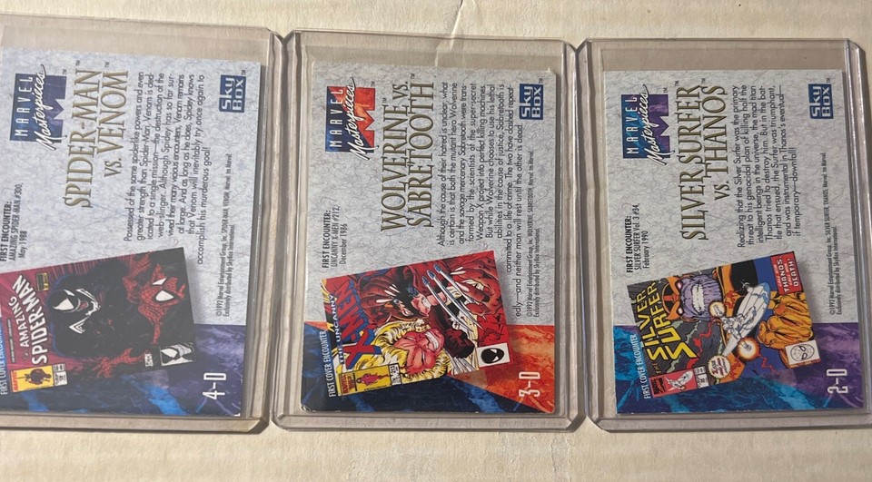 MARVEL MASTERPIECES FOIL SPECTRA CARDS - 1992 3 Of 5 INSERT CARD SET 2D ...