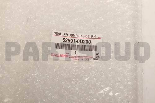 525910D200 Genuine Toyota SEAL, REAR BUMPER SIDE, RH 52591-0D200 | eBay