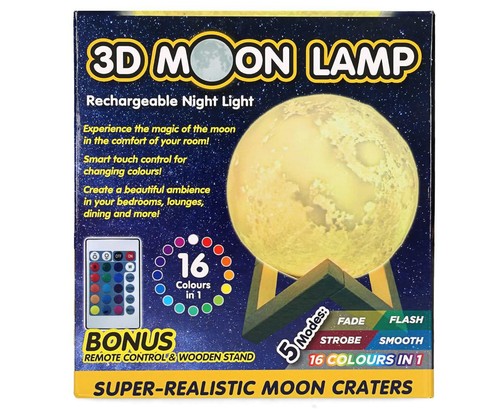 3D Lunar Moon Lamp Moonlight LED Night Light Touch Pad Remote Dimmable ...