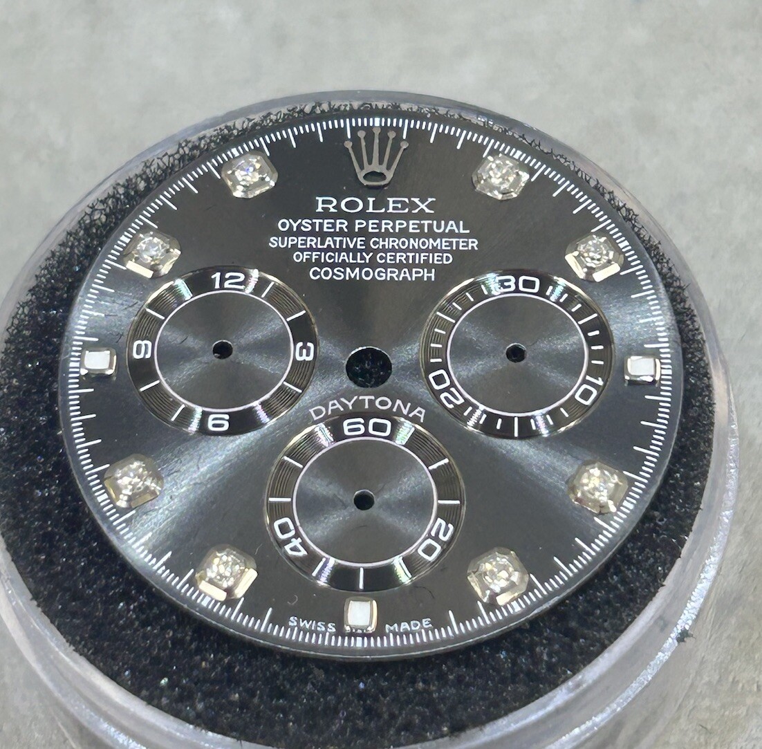 Rolex Cosmograph Daytona Custom Dark Gray Diamond Dial For 116520 ...