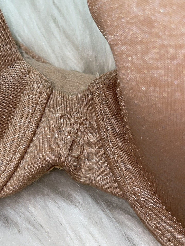 Victorias Secret Uplift Semi Demi Bra 32C Underwire Nude Beige VS Logo ...