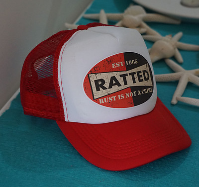 RATTED RAT ROD TRUCKER CAP HAT MESH ADJUSTABLE SIZE SNAPBACK HOT ROD ...