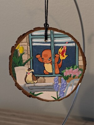Charmander 44 Promo - Hand Painted Wood Slice 3.5 inches Pokemon | eBay