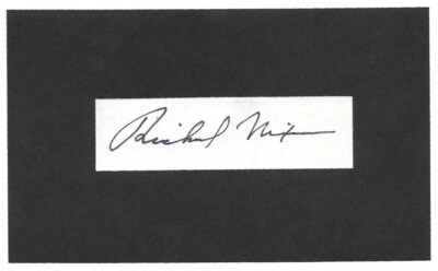 USA President Richard Nixon Signed Adhered Cut Display JSA LOA #37 ...