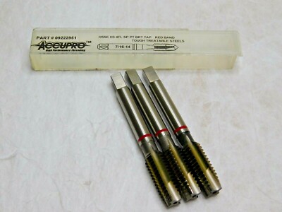 Accupro Spiral Plug Taps 7/16"-14 UNC H3 4FL HSS-E Qty 3 09222951 | eBay