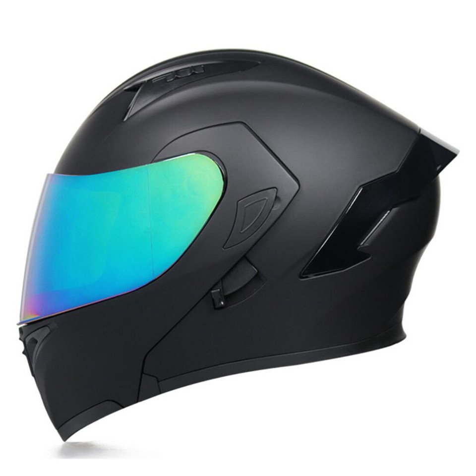 Full Face Flip Up Motorcycle Modular Helmet Integrated Motorbike Dual ...