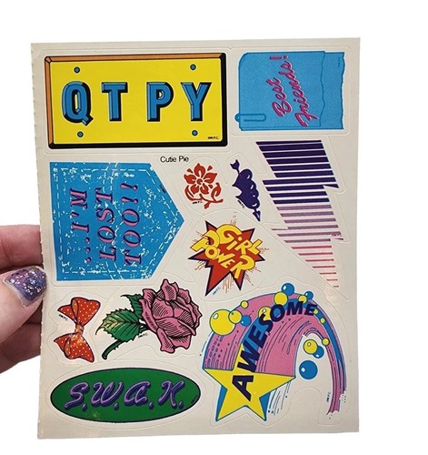 Vintage 1990s Girly Girl Sticker Sheet 11 Stickers Girl Power S.W.A.K ...