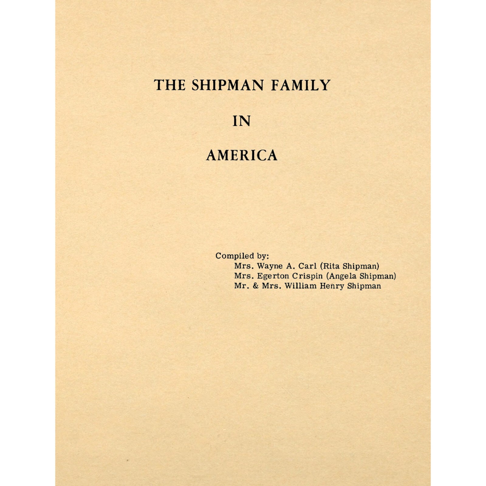 The Shipman Family in America | eBay