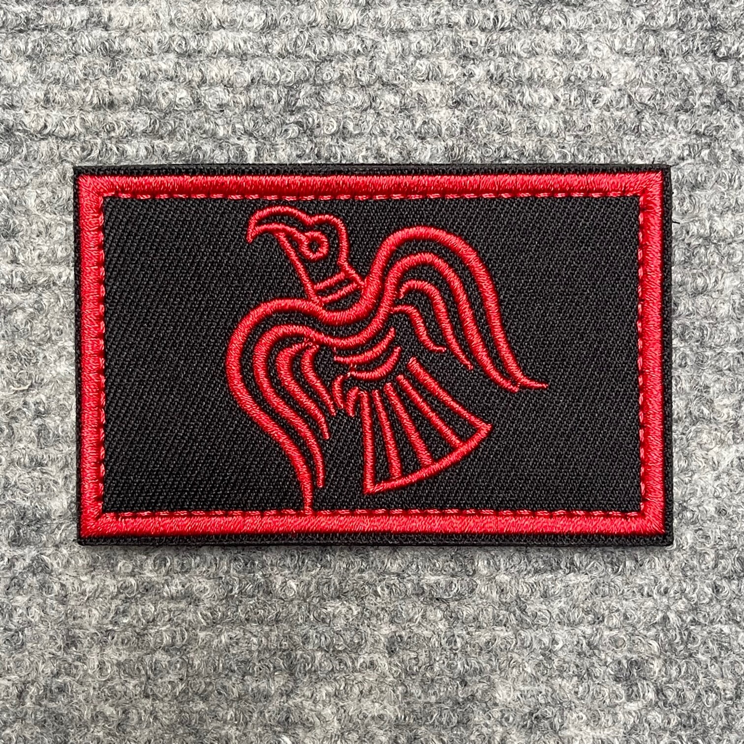 Viking Odin Norse Raven Tribal Bird Morale Patch Red for UBACS & Bergen ...