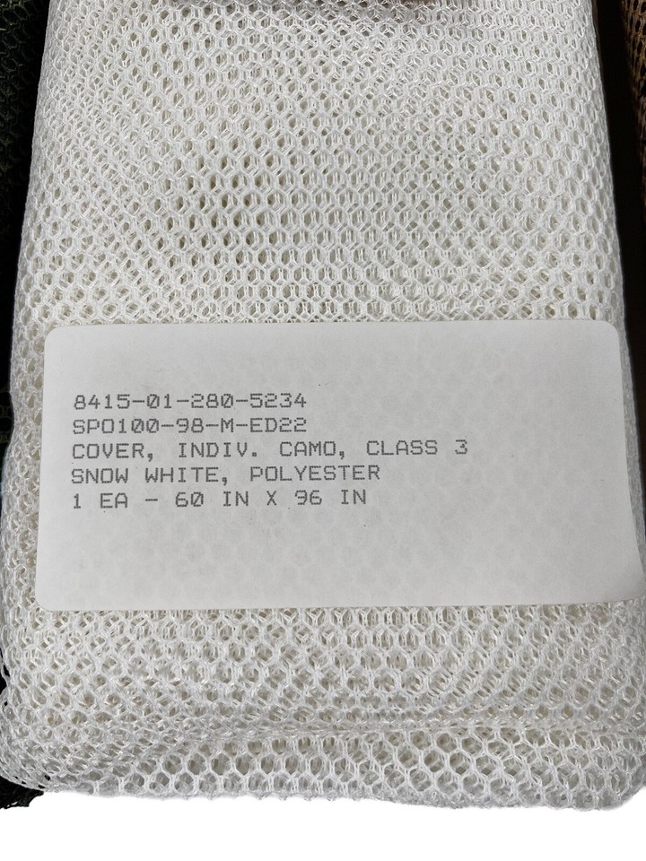 U.S. MILITARY SNIPER VAIL NETTING WOODLAND/CHOCOLATE CHIP/SNOW CAMO USA ...