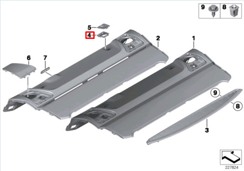 NEW BMW 5 F10 REAR WINDOW SHELF TRAY TRIM CAP 51467225282 ORIGINAL | eBay