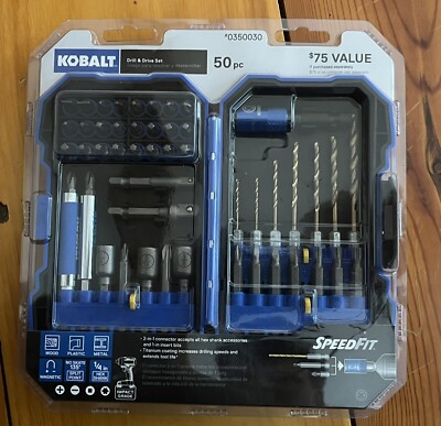 NEW Kobalt 350030 50 pc Drill and Drive Set with Blue Case Nice Set! | eBay