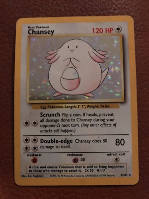 Chansey Holographic Pokemon Card - Base 3/102 **1st Edition** USED | eBay