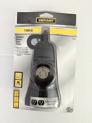Defiant Outdoor Heavy Duty Timer and Indoor Basic Timer 3 Wire Plug ...