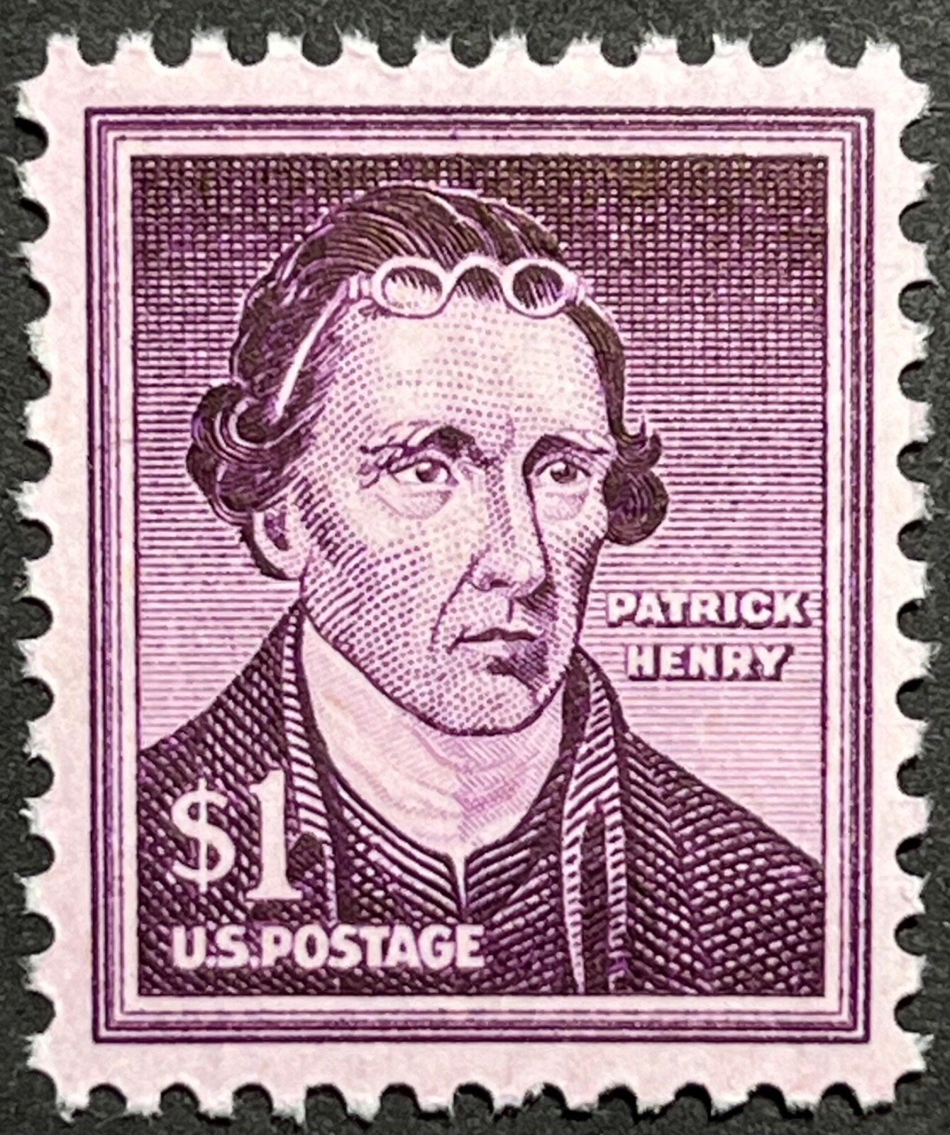 US Liberty Series, Scott #1052a, $1 Patrick Henry Stamp, Dry Printing ...