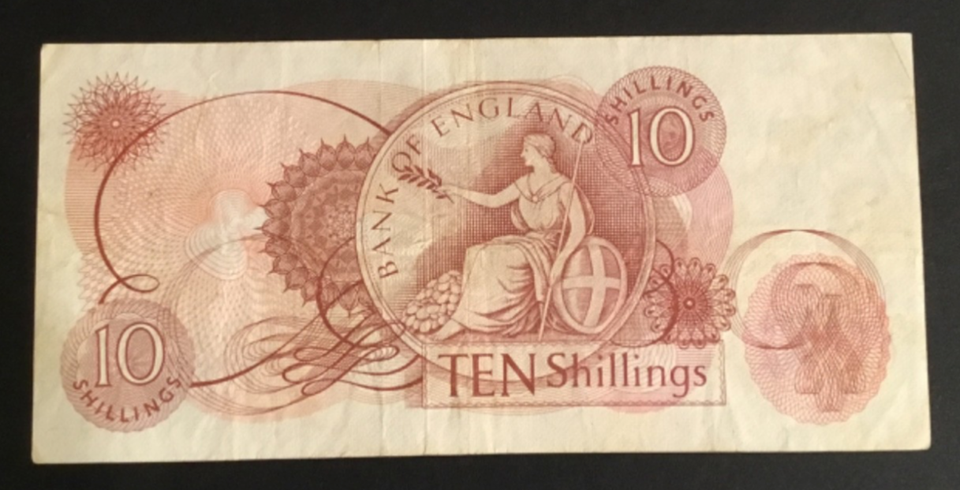Banknote Of England Ten Shillings JS Fforde. C89N. Circulated Condition ...