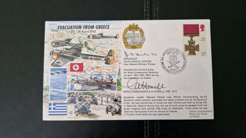 1991 JS/50/41/3 Evacuation from Greece signed John Hinton VC and E A ...