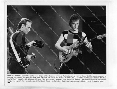 o38833 1980's orig photo music pop rock group Men at Work Colin Hay ...