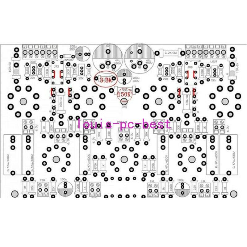 Stereo Push-pull 12AX7+12AU7+EL34 Vacuum Tube Power Amplifier Board ...