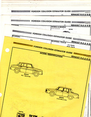 RENAULT R8 R-8 R10 R-10 SEDAN BODY PARTS FRAME ORIGINAL RARE CRASH ...