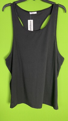 COOFANDY Men's Black & Gray Razorback Tank Top Sleeveless Tee Size M ...