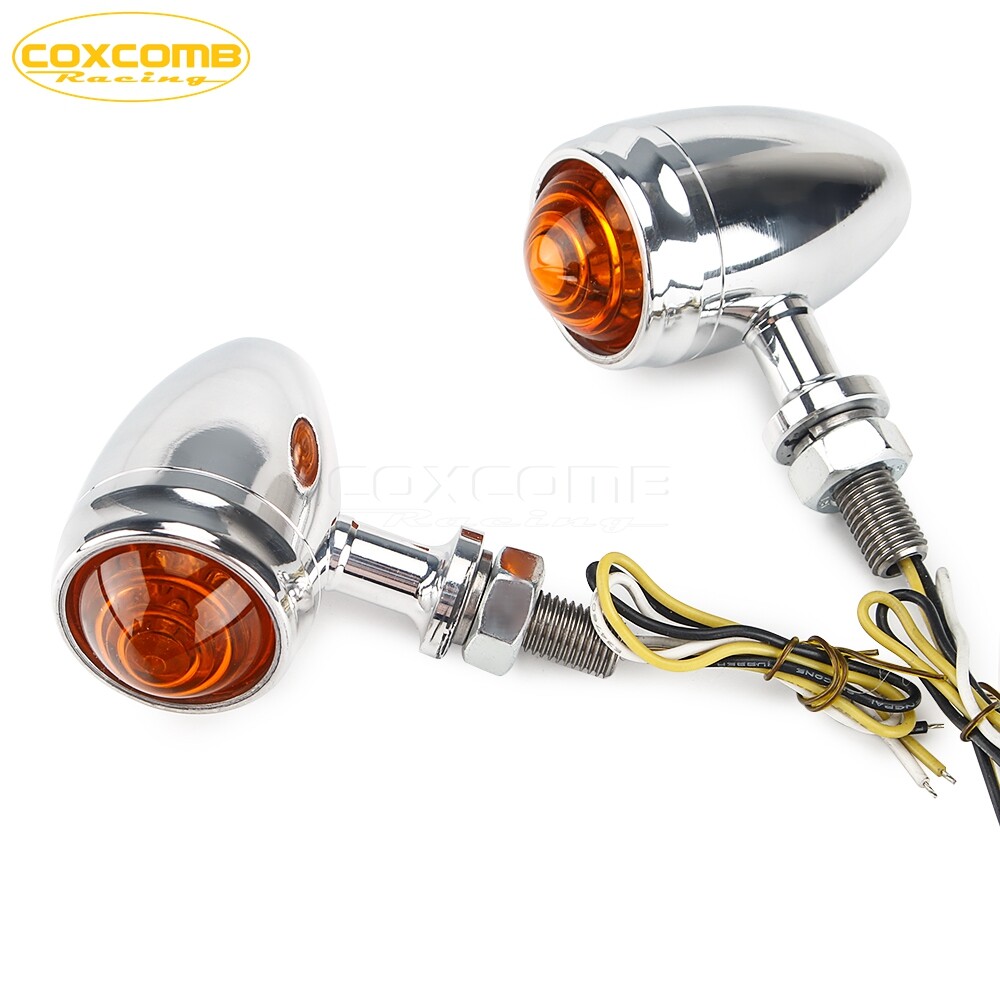 Polish Bullet Amber LED Turn Signal Light Indicator Universal For ...