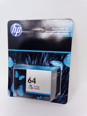 HP #64 Color Ink Cartridge 64 New In Box N9J89AN Exp 10/22 | eBay