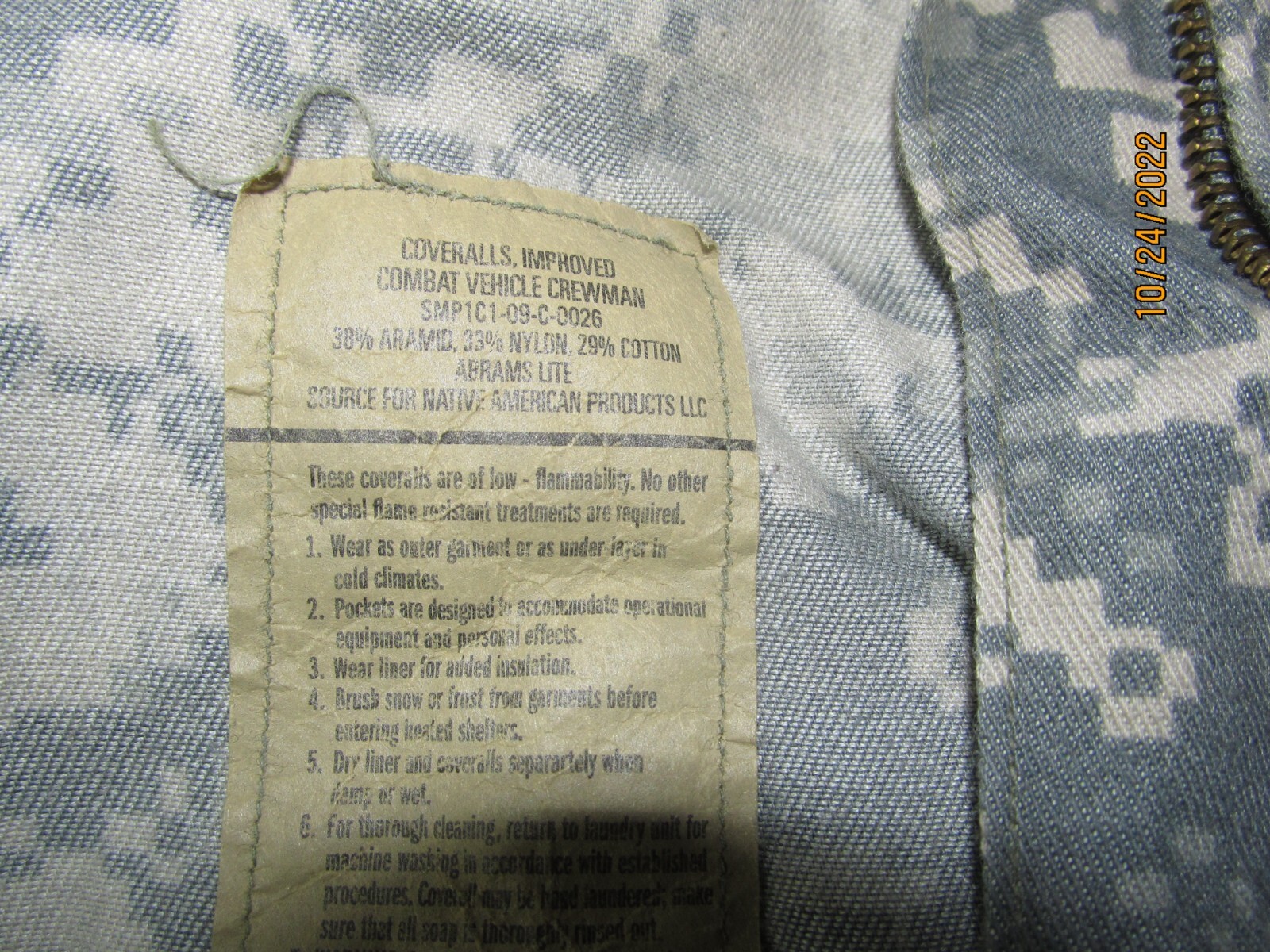 CVC COVERALLS ACU UCP TANKERS COVERALLS MENS USED SMALL REG MED LONG | eBay