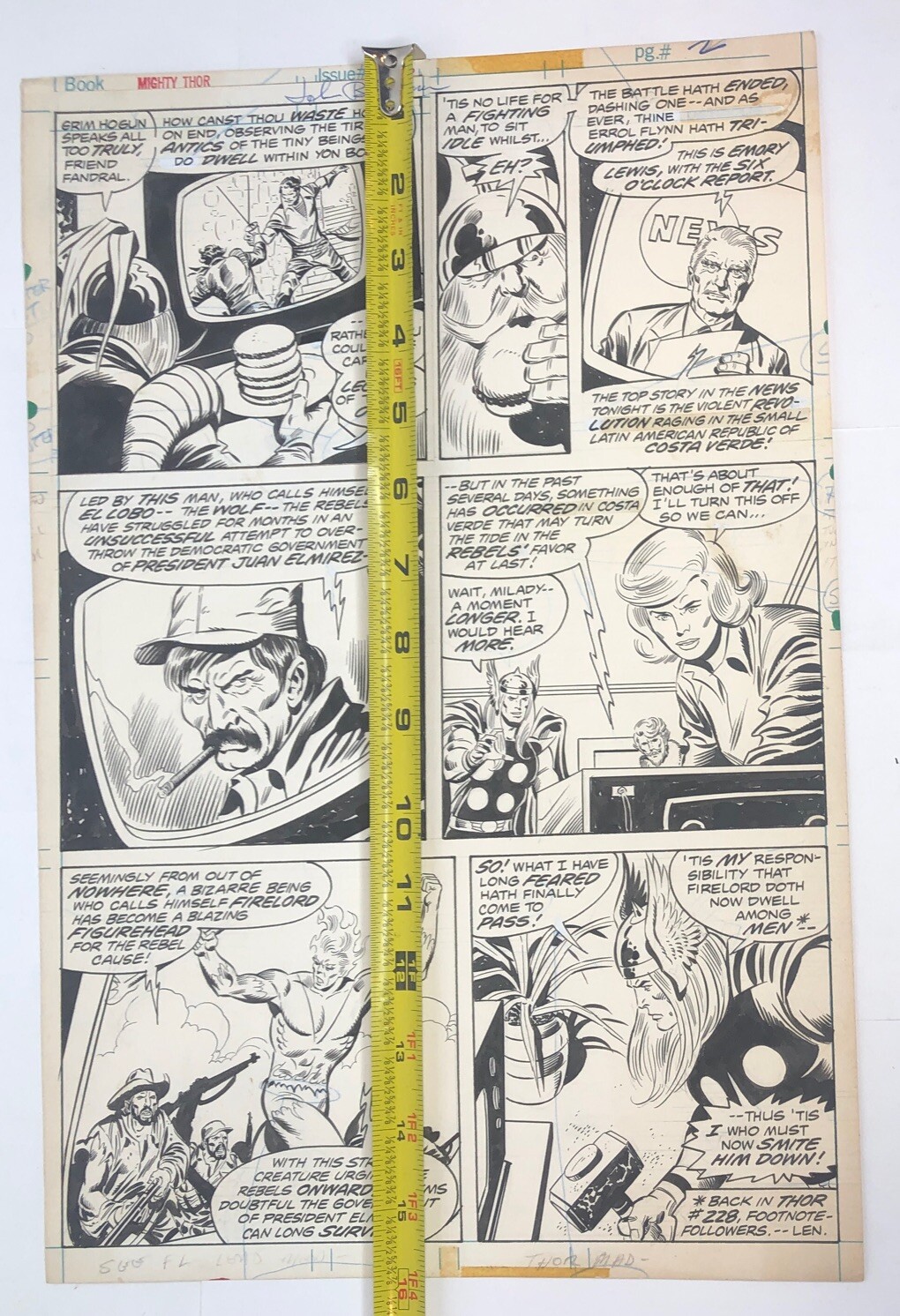 Marvel Comics Thor #246 p. 2 Original Art John Buscema Joe Sinnott 1976 ...