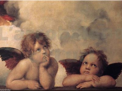 QUADRO CALAMITA PVC RIGIDO CHERUBINI DI RAFFAELLO SANZIO PUTTINI ...