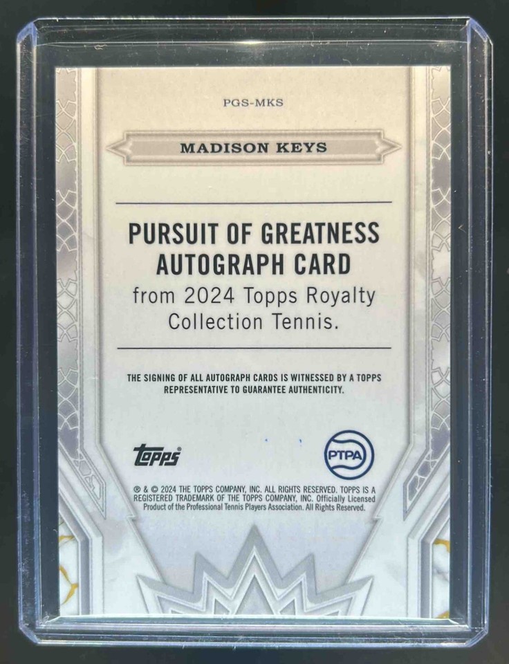 2024 Topps Royalty Madison Keys Pursuit of Greatness Signatures Auto ...