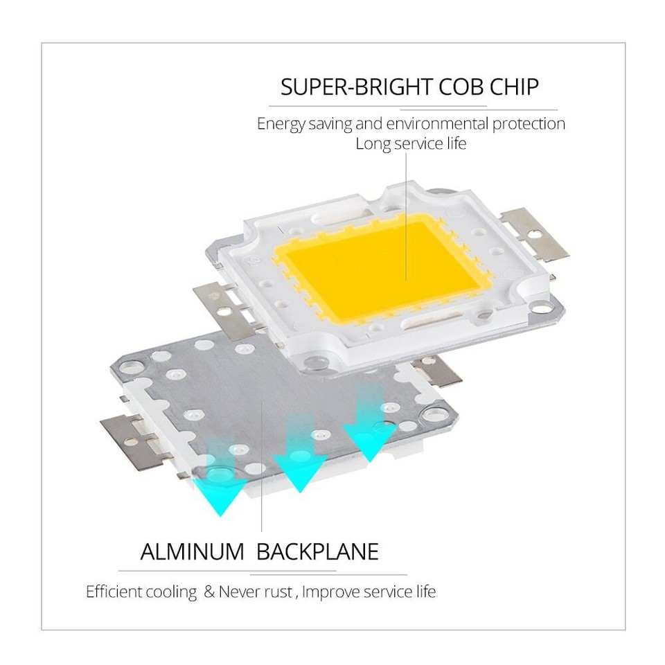LED COB Chip 10W 20W 30W 50W 70W 100W Cool/Warm White 12V/36V for ...